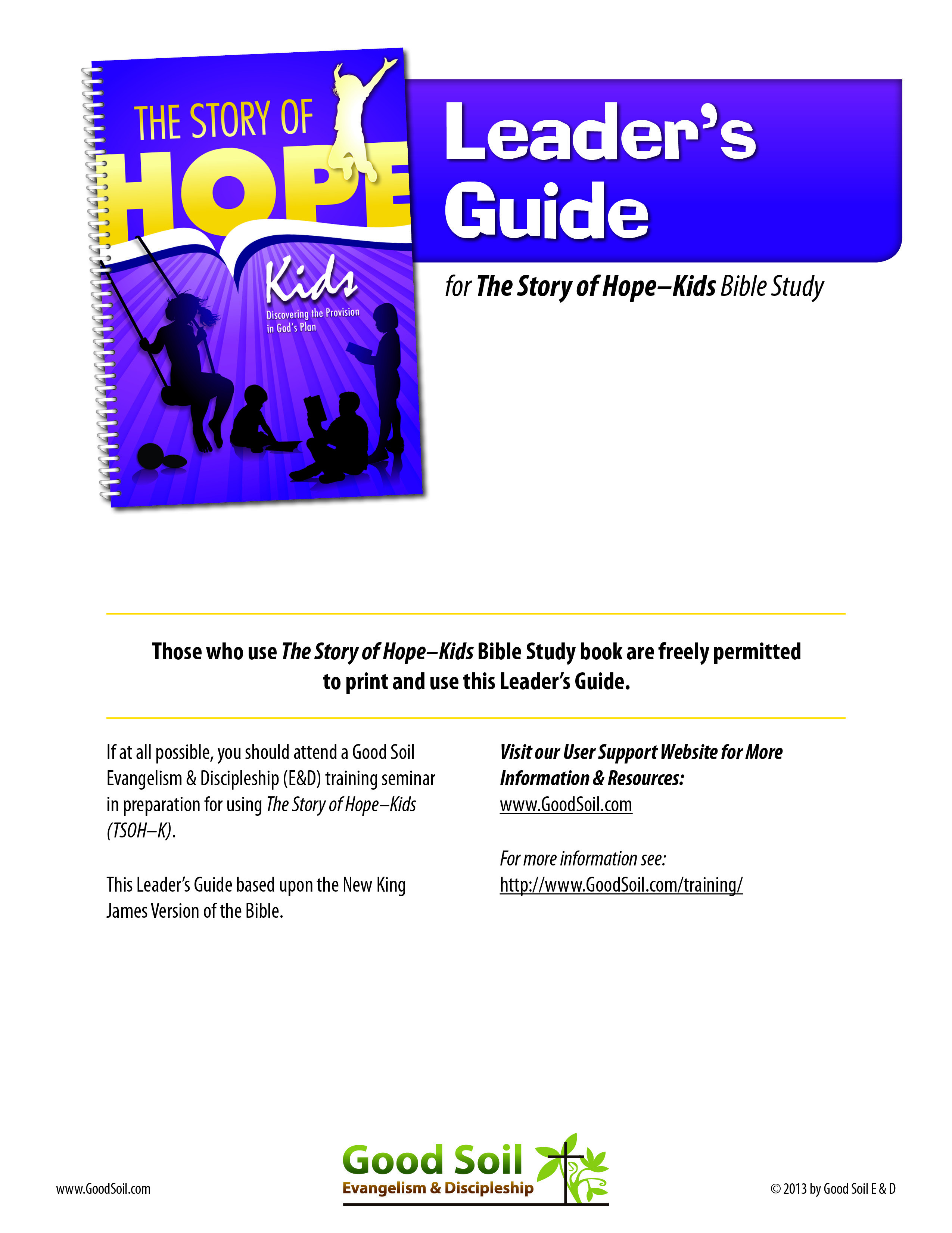 The Story of Hope Kids - Leaders Guide DOWNLOAD | Good Soil